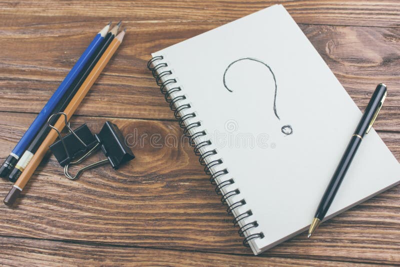 Question Mark Written on a Notebook Stock Image - Image of blank, text ...