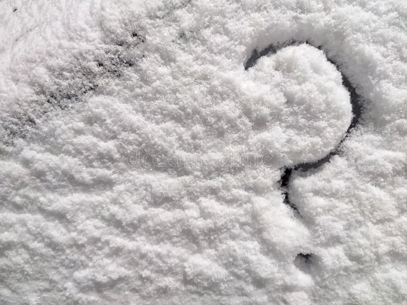 A Question Mark Written in the Snow. the Cold Frosty Texture of the ...