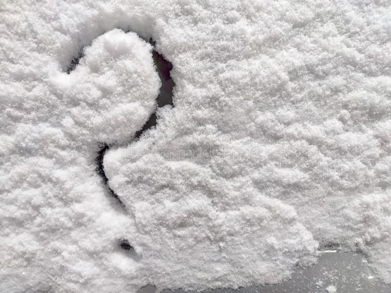 A Question Mark Written in the Snow. the Cold Frosty Texture of the ...