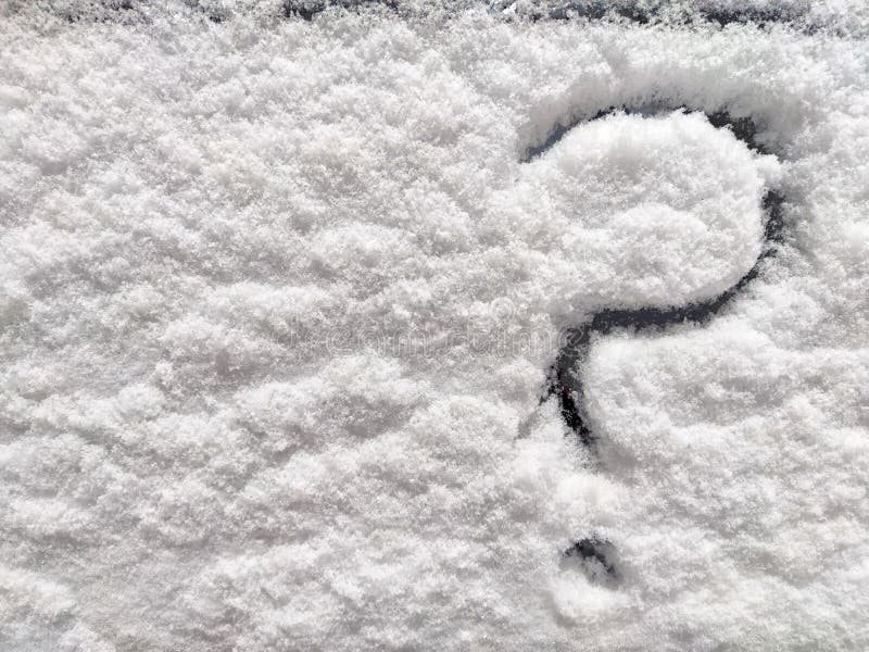 A Question Mark Written in the Snow. the Cold Frosty Texture of the ...