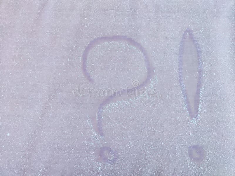 A Question Mark Written in the Snow. the Cold Frosty Texture of the ...