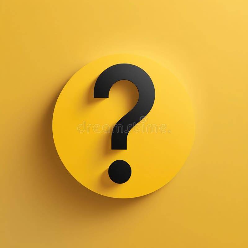 Question Mark on Yellow Background Asking for Answer Stock Illustration ...
