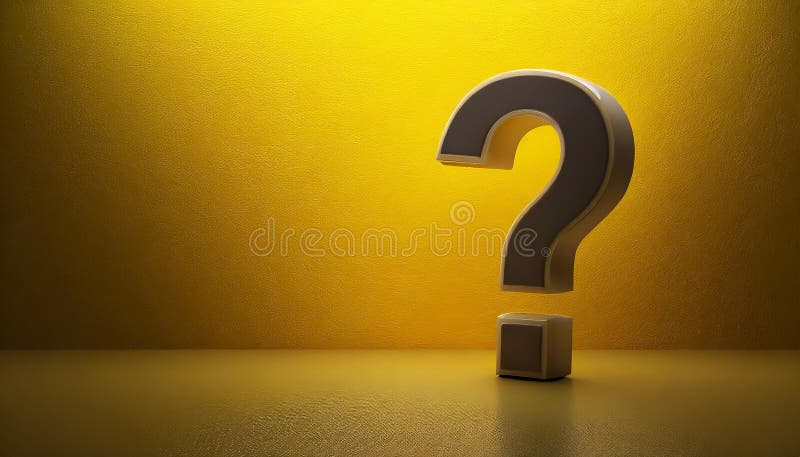 Question Mark on Yellow Background. 3D Rendering. FAQ and QA Stock Illustration - Illustration ...