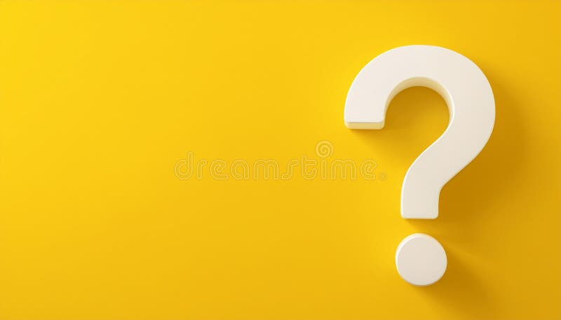 Question Mark on Yellow Background. 3D Rendering. FAQ and QA Stock Illustration - Illustration ...