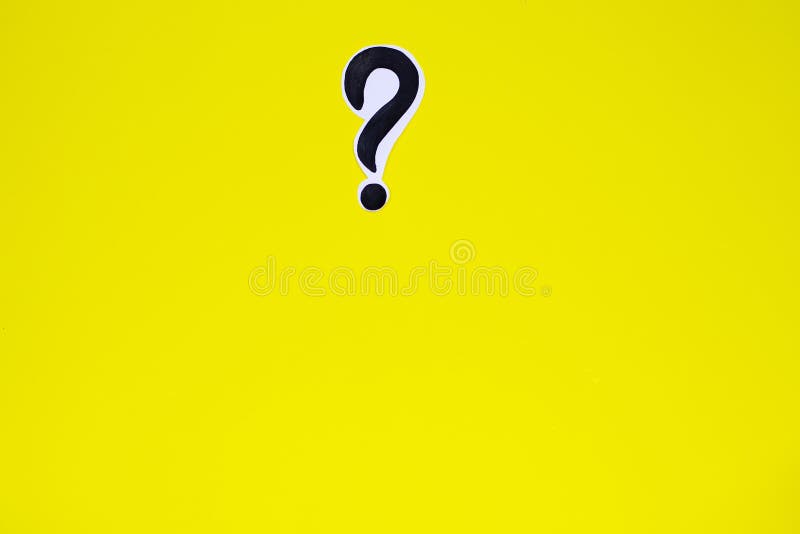 Question Mark on a Yellow Background with Space for Text. Background ...