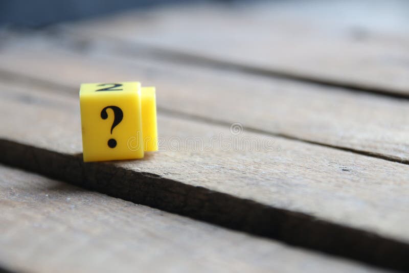 Question Mark on a Yellow Cube. Place for Text Stock Image - Image of ...
