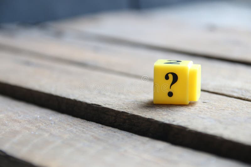 Question Mark on a Yellow Cube. Place for Text Stock Photo - Image of ...