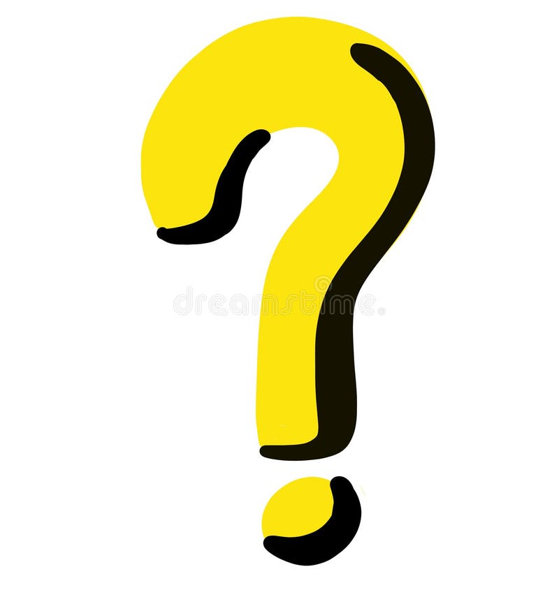 Question Mark Yellow Doodle Symbol Icon Hand Drawn Illustration Stock ...