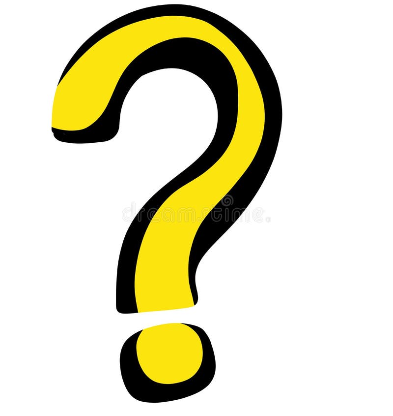 Question Mark Yellow Doodle Symbol Icon Hand Drawn Illustration Stock ...