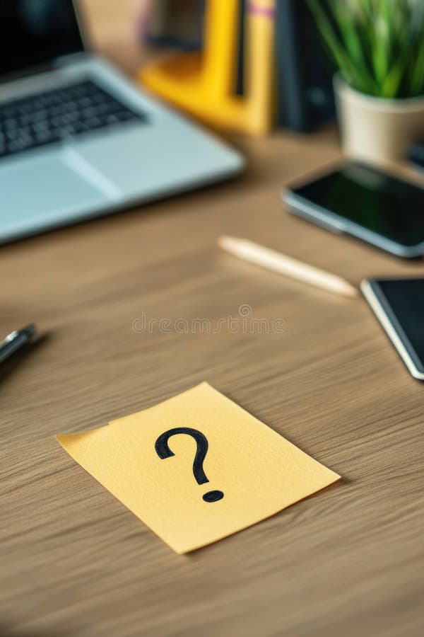 Question Mark on Yellow Sticky Note Stock Photo - Image of generated ...