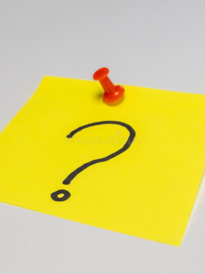 Question Mark Yellow Sticky Note Red Push Pin Stock Photos - Free ...