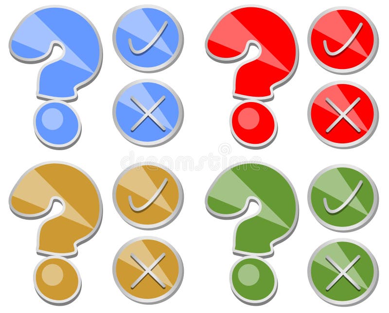 Question Mark, Yes, No, Set of Quiz Button Stock Vector - Illustration ...