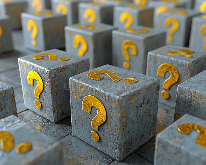 Question-marked Cubes with a Single Yellow Checkmark Depict a Decision ...