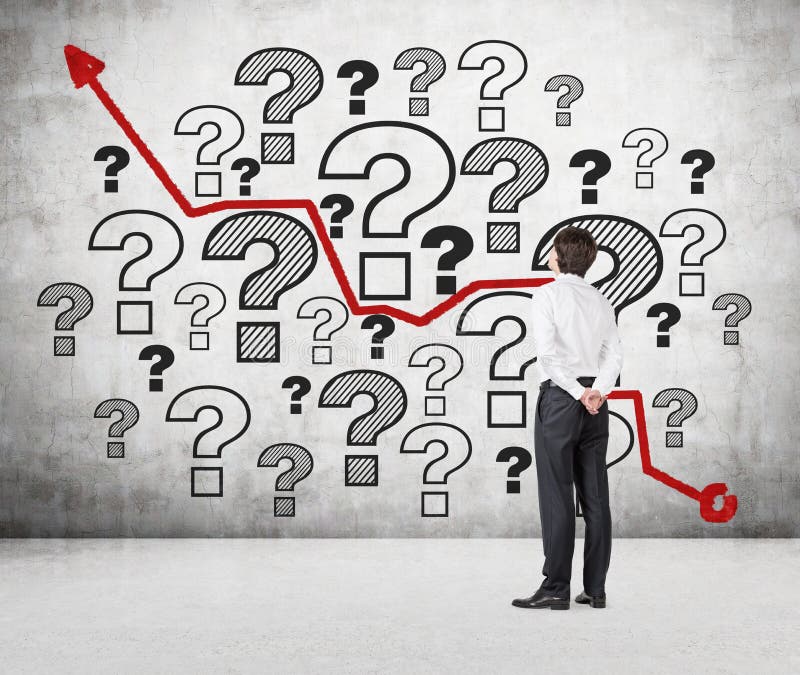 Question Marks and Arrow on Wall Stock Image - Image of human, cheerful ...