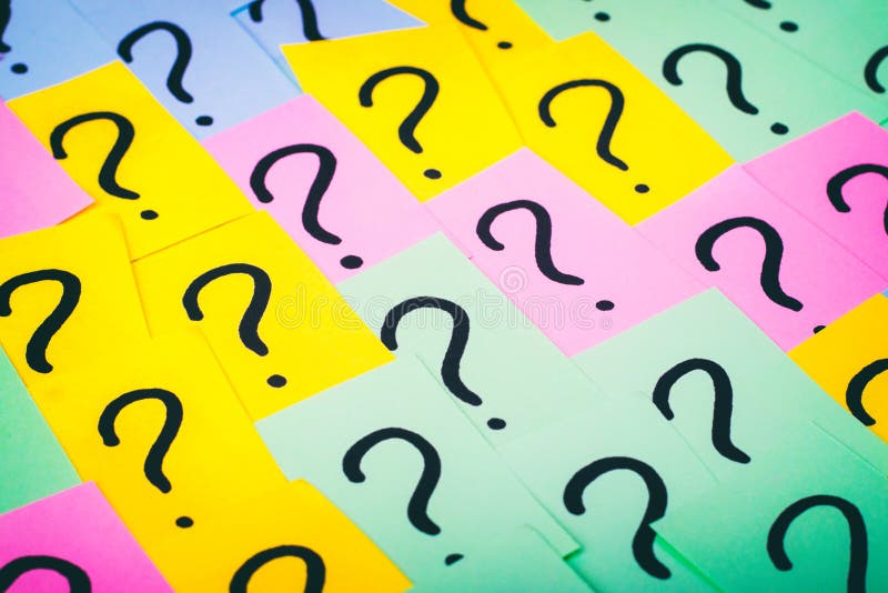 Question Marks Background. Colorful Paper Notes with Question Marks ...