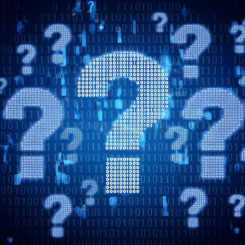 Question Marks and Binary Code Evoke Technology and Inquiry Stock ... Question Marks and Binary Code Evoke Technology and Inquiry Stock ...