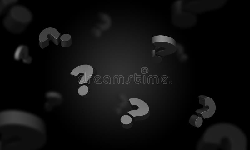 Question Marks on Black Background. Stock Illustration - Illustration ...