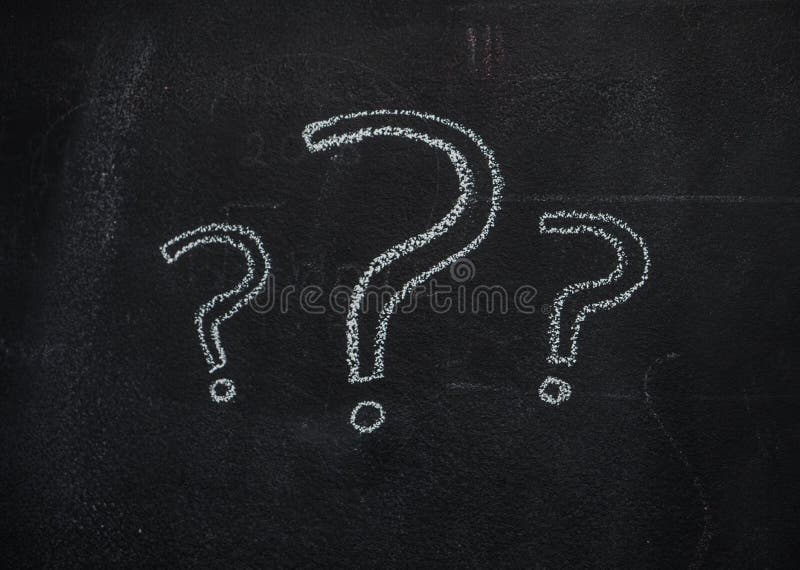 Question Marks on Black Chalkboard Stock Image - Image of concept ...