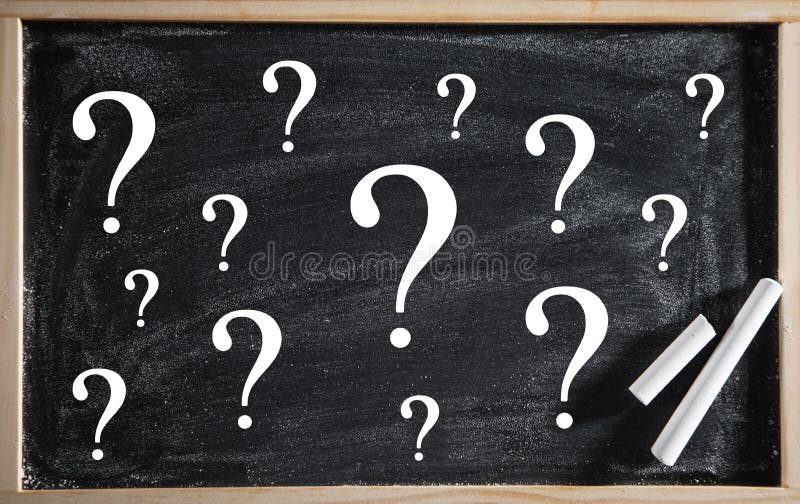 Question Marks on Blackboard. Business Concept Stock Photo - Image of ...