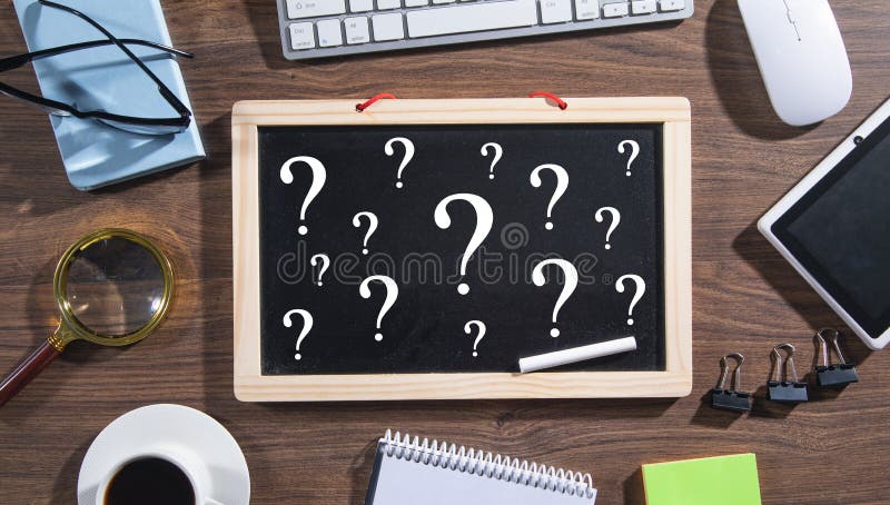 Question Marks on Blackboard. Business Concept Stock Photo - Image of ...