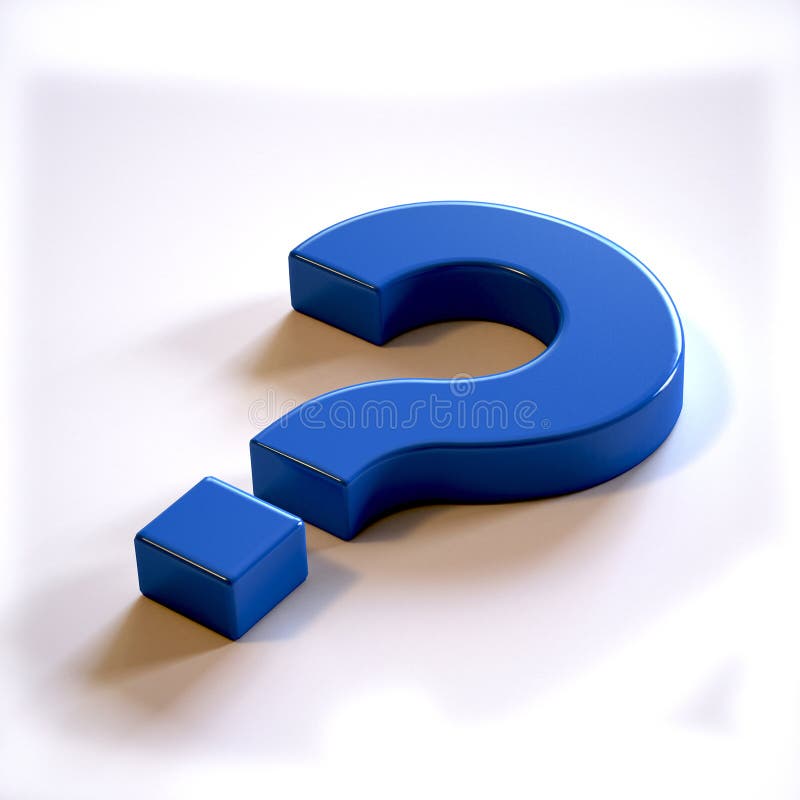 Question Marks Blue Color in White Background. Brilliant. 3D Render ...