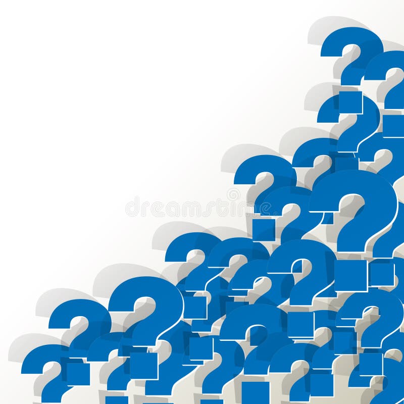 Question Marks Blue in the Corner on a White Background Stock Vector ...