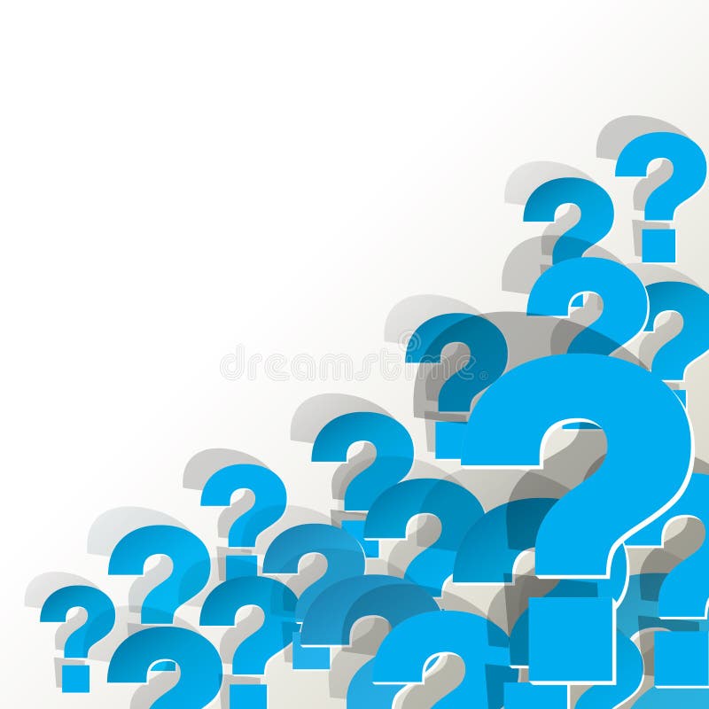 Question Marks Light Blue in the Corner on a White Background Stock ...