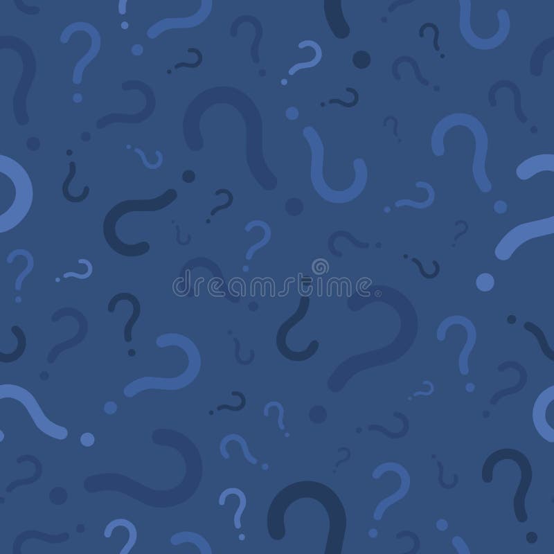 Question Marks Blue Vector Pattern Stock Vector - Illustration of ...