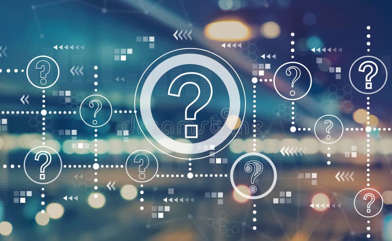 Question Marks With Blurred City Lights Stock Illustration ...