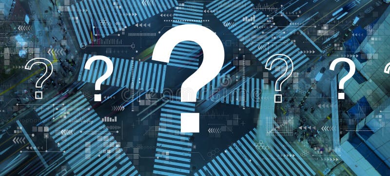 Question Marks with City Traffic Intersection Stock Illustration ...