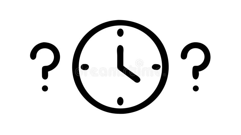 Question Marks Clock Time Inquiry Vector Outline, Vector Design ...