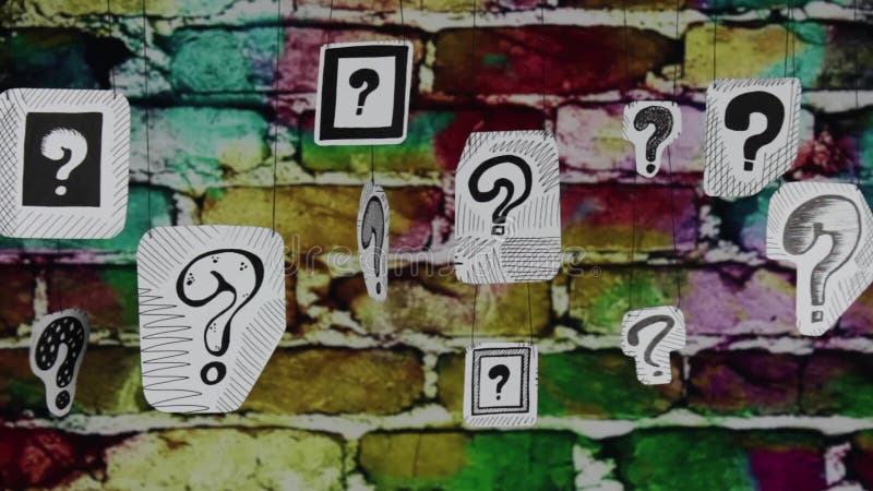 Question Marks and Color Background Scroll Stock Video - Video of dark ...