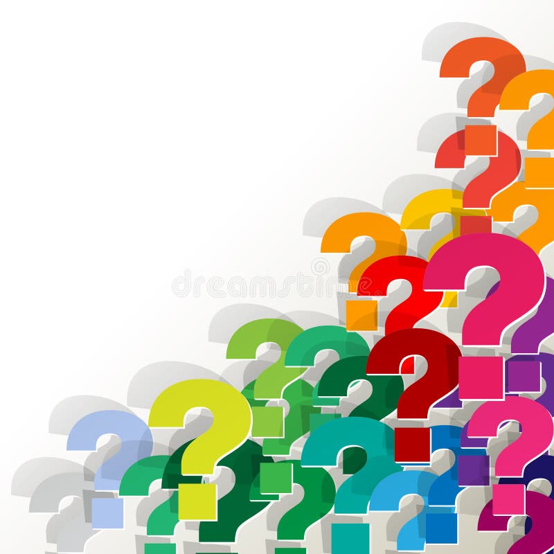Question Marks Light Blue in the Corner on a White Background Stock ...