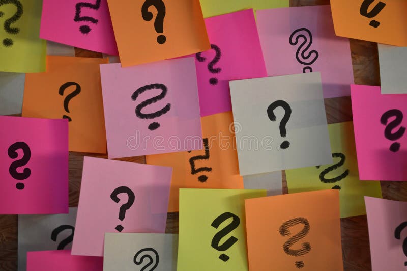 Question Marks on Colorful Sticky Notes Stock Image - Image of colored ...