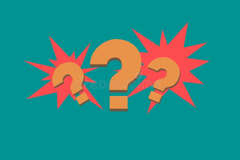 Question Marks in Comic Style. Colored Question Marks on a Blue ...