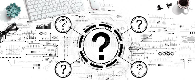 Question Marks with a Computer Keyboard Stock Photo - Image of icon ...