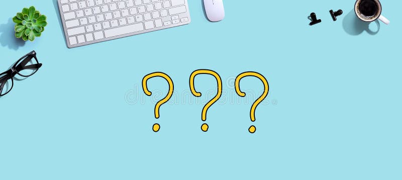 Question Marks with a Computer Keyboard Stock Image - Image of mouse ...
