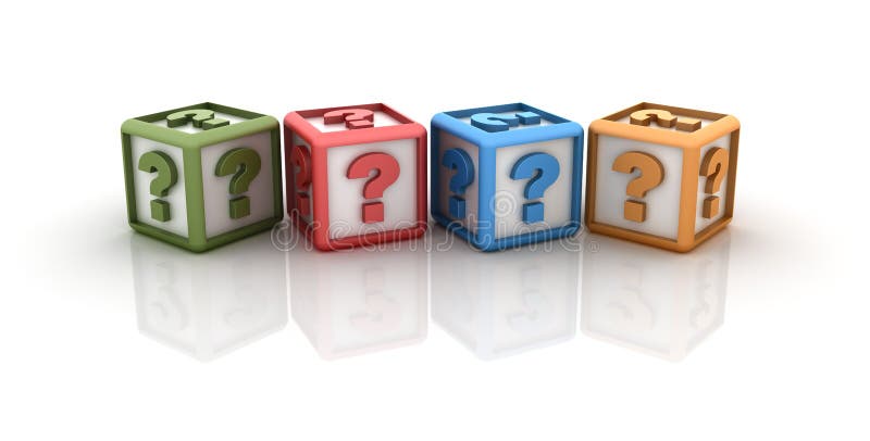 Question Marks Cubes stock illustration. Illustration of dice - 26935267