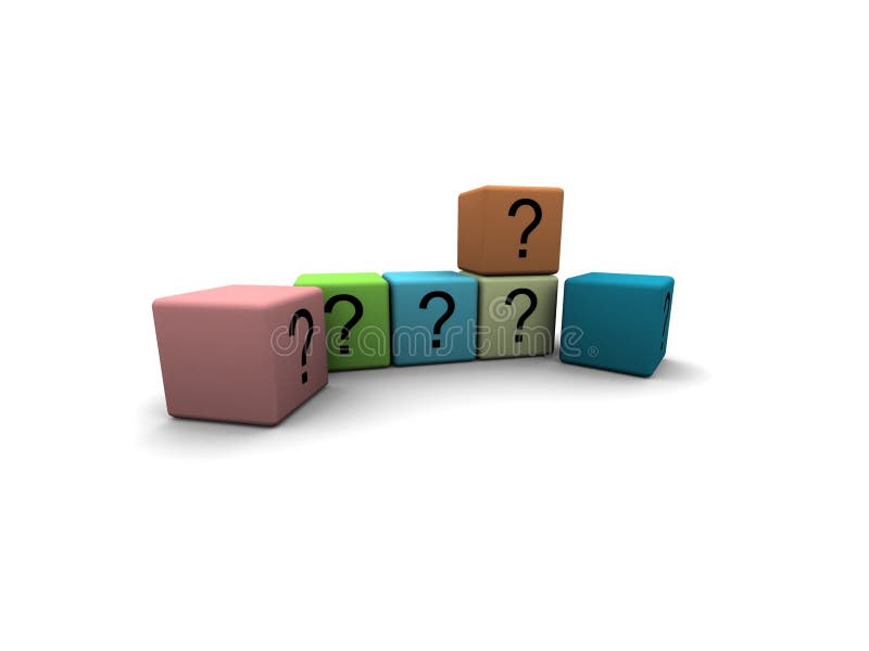 Cubes with question marks stock illustration. Illustration of game ...