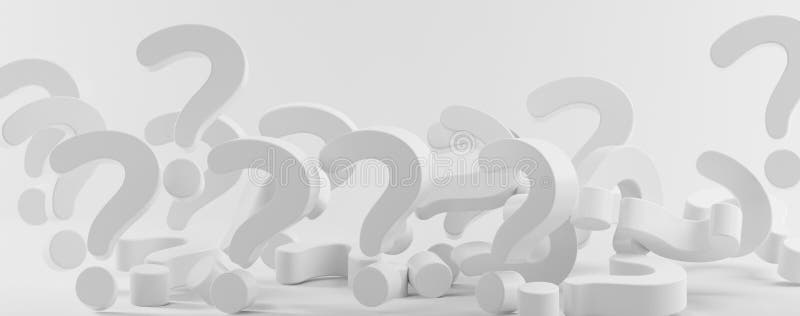 Question Marks 3d-illustration Light Grey Backdrop Stock Illustration ...