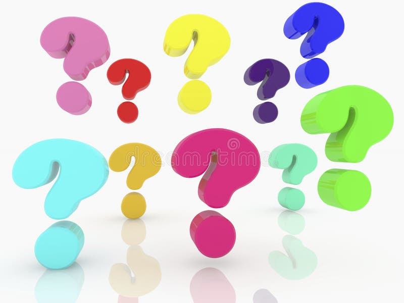 Question Marks of Different Colors Stock Illustration - Illustration of ...