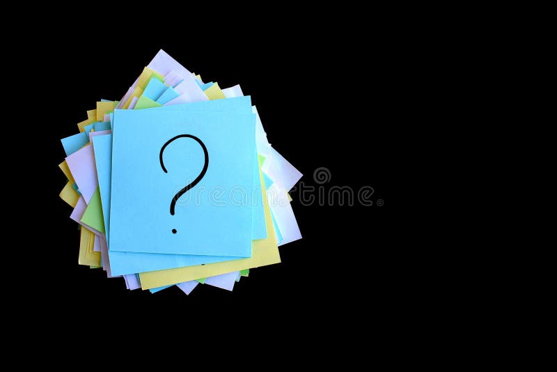Question Marks Drawn on Small Pieces of Paper Superimposed in a Pile ...