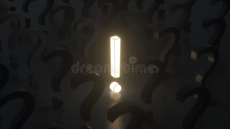 Question Marks and Exclamation Mark in the Center in Isometric Isolated ...