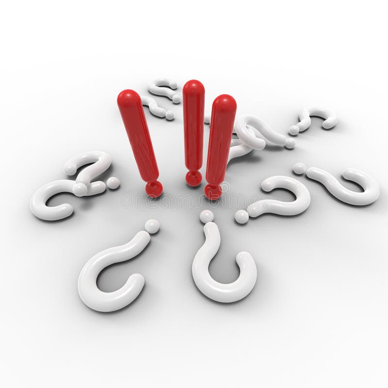Question Marks and Exclamation Mark Stock Illustration - Illustration ...