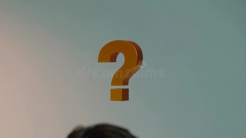 Question Marks and Exclamation Point Floating Above Head Stock Footage ...