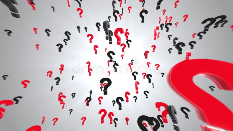 Question Marks Falling Down and Rotation in the Air Loop Background ...