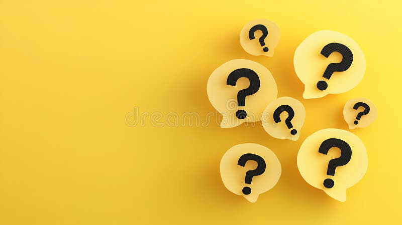 Question Marks Floating on a Bright Yellow Background Stock Image ...