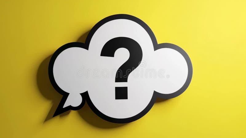 Question Marks Floating in White Clouds on Yellow Background Stock ...