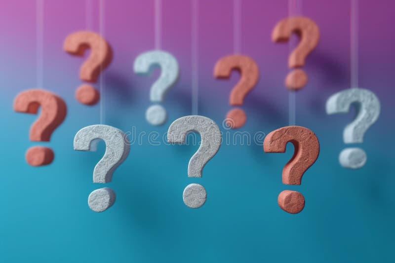 Question Marks Hanging on Gradient Background Seeking Answers Concept ...