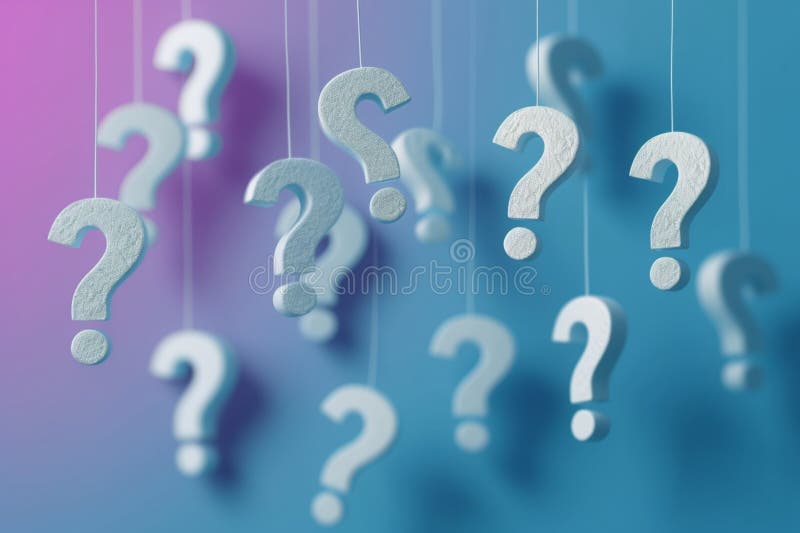 Question Marks Hanging on Gradient Background Seeking Answers Concept ...